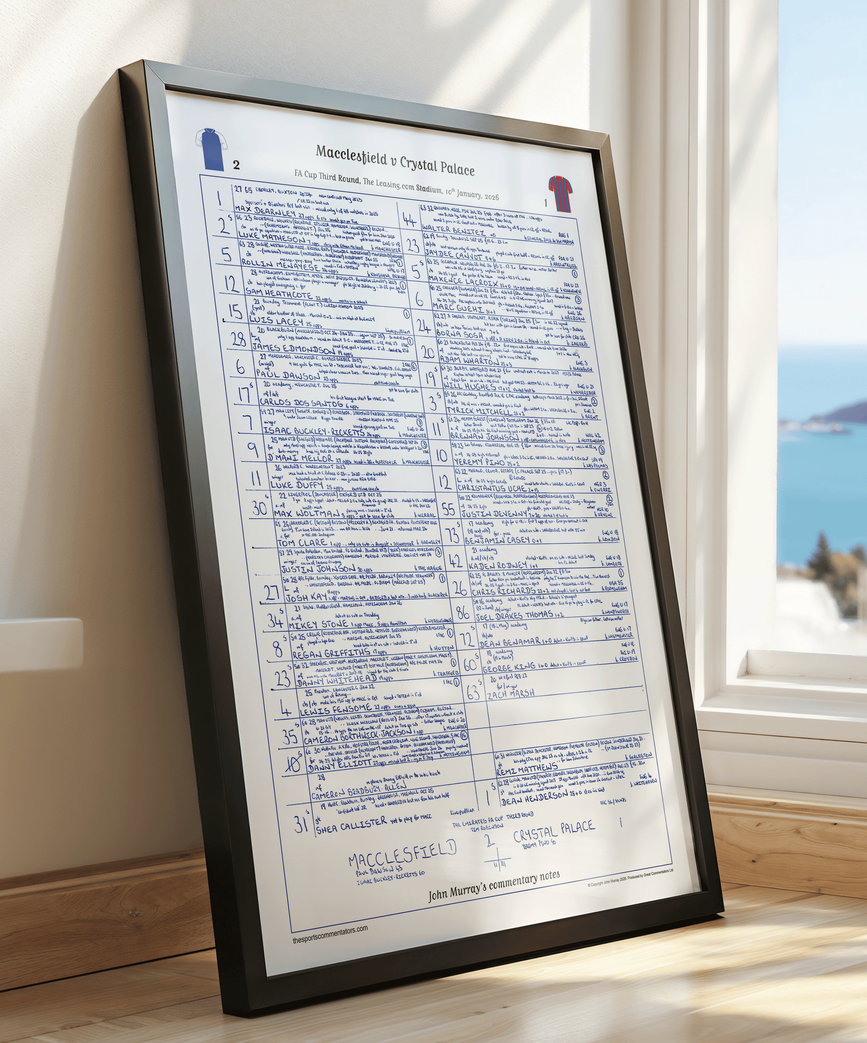 FA Cup, Macclesfield v Crystal Palace | Shop Now — The Sports Commentators